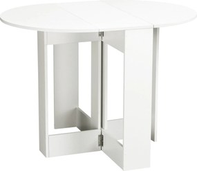 Skládací jídelní stůl HOMCOM s 2 sklápěcími křídly, skládací stůl pro 2-4 osoby 104x76x73,7 cm Bílý
