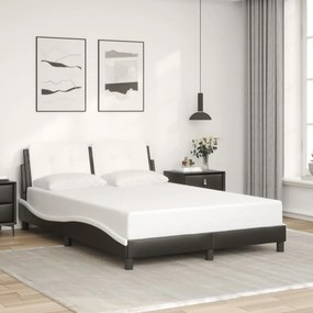 Rám postele bez matrace Zadar černý a bílý 140 x 200 cm umělá kůže 3208189