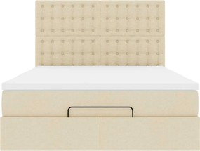 Osmanský rám postele s matrací krémově 140x190cm textil 3313325