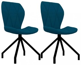 Jídelní židle 2 ks umělá kůže Dekorhome Modrá