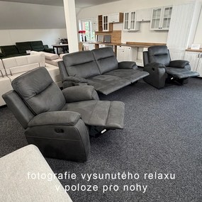 Sedací sestava MALAGA 2,5+1+1 s FUNKCÍ RELAX | hnědá látka