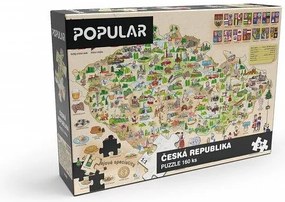 Puzzle popular puzzle - mapa české republiky, 160 ks