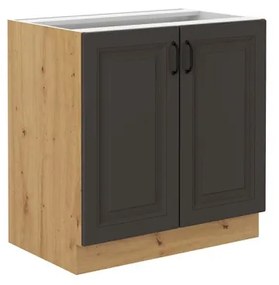 Dolní kuchyňská skříňka Retroline 80 D 2F BB, Barva: dub artisan + grafit