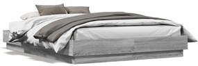 Rám postele s LED osvětlením šedý sonoma 135 x 190 cm