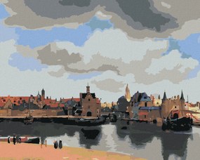 zuty zuty - malování podle čísel - pohled na delft (j. vermeer), 80x100 cm, plátno+rám
