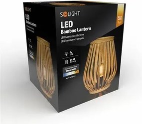 Solight WO3106 bambusová lucerna s LED žárovkou / 80lm / teplá bílá /