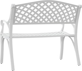 Zahradní lavice 102 cm litý hliník bílá 317746