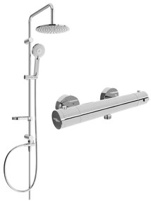Mexen Carl odkrytý sprchový set s dešťovou sprchovou hlavicí a termostatickou sprchovou baterií Kai, Chromovaná - 77100240-00