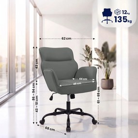 Kancelářská židle Amado umělá kůže – šedá