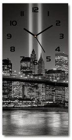 Wallmuralia Nástěnné hodiny Manhattan New York 30x60 cm