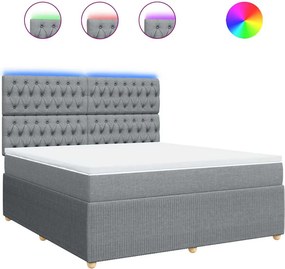 Box spring postel s matrací světle šedá 180 x 200 cm textil 3294442