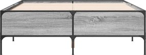 Rám postele šedý sonoma 120 x 190 cm kompozitní dřevo a kov 3279820