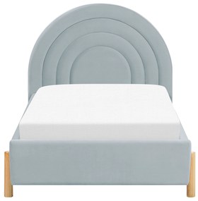 Sametová postel 90 x 200 cm světle modrá ANET Beliani