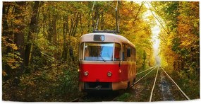 Sablio Ručník Červená tramvaj v lese - 30x50 cm