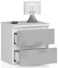 Noční stolek CL2 40 cm bílý/šedý