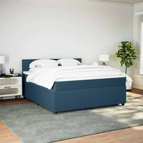 Box spring postel s matrací modrá 180 x 200 cm samet 3290110
