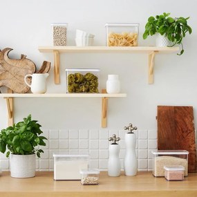 Hranatá plastová dóza na potraviny LOFT bílá 2,25 l