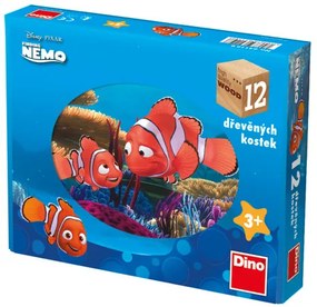 Dino dřevěné kostky Nemo, 12 kostek