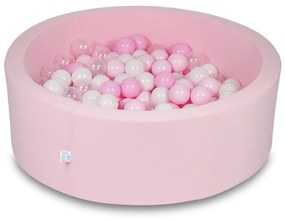 Mimii Suchý bazének 115x40 růžový + 200 ks kuliček-růžová, fialová, bílá