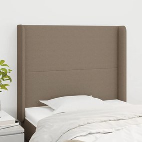 Čelo postele typu ušák taupe 83x16x118/128 cm textil