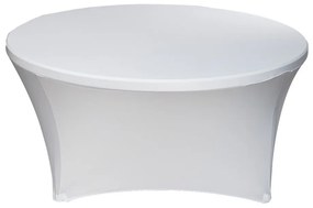 Elastický ubrus STANDARD na kulatý stůl 122 cm Barva ubrusu: BÍLÁ / WHITE