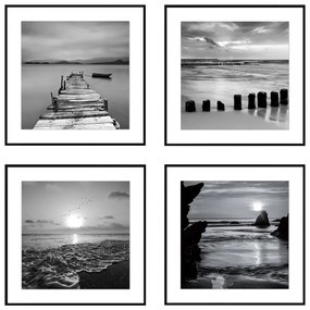 Obrazy v sadě 4 ks 30x30 cm Silence by the Water