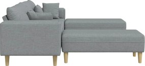 Pohovka 3 ks Světle šedá textil 3335162