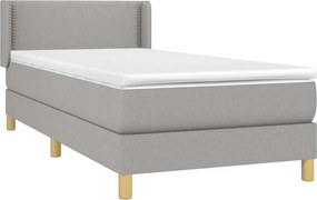 Box spring postel s matrací světle šedý 100 x 200 cm textil 3130169