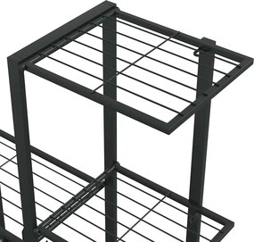 Stojan na květiny na kolečkách 94,5 x 25 x 92,5 cm černý kov 336114