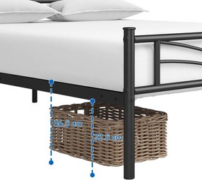 Kovová postel 140x200cm bílá