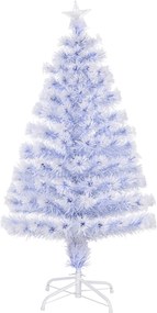 HOMCOM Umělý vánoční stromek 120 cm, umělý vánoční stromek se skelnými vlákny a LED osvětlením, 130 hrotů, vánoční stromek včetně ocelového stojanu d…