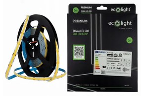 ECOLIGHT COB LED pásek 5m IP67 - 24V - 45W - 480LED - neutrální barva