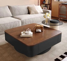 LuxuryForm DESIGN Konferenční stolek MODENA 80 × 80 cm - hnědý, černý (set)
