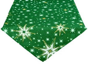 Ubrus Vánoční, Zářivé hvězdy, zelené 35 x 35 cm
