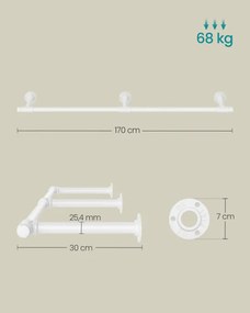 Nástěnný stojan na oblečení HSR104W01