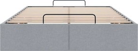 Osmanský rám postele bez matrací světle šedá 120x190 cm textil 3310861
