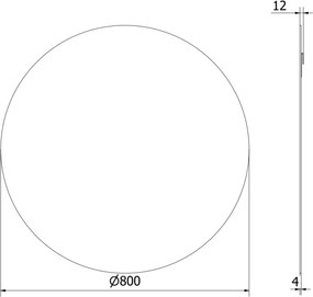 Mexen Alto kulaté koupelnové zrcadlo 80 cm - 9853-080-080-000-00