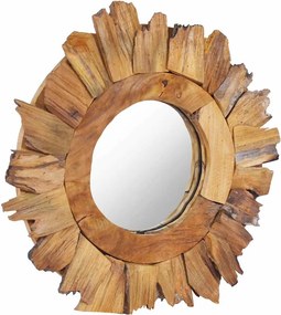 Nástěnné zrcadlo 40 cm teak kulaté 288803