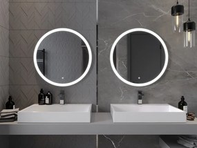 Mexen Oro, kulaté LED podsvícené koupelnové zrcadlo 70 cm, 6000K, topná podložka proti zamlžování, 9824-070-070-611-00