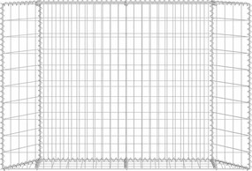 Gabionový vyvýšený záhon trapéz pozinkovaná ocel 150x20x100 cm 145654