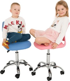 Dětská židle PIXIE - kov, polyester, růžová / chrom