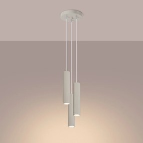 Sollux Lighting Závěsná lampa KARBON 3P béžová