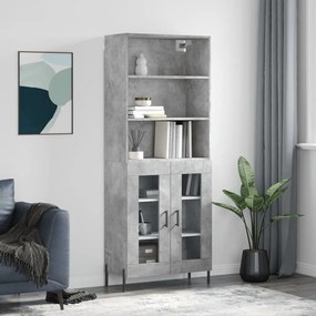 Skříň highboard betonově šedá 69,5x34x180 cm kompozitní dřevo