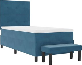 Postel s boxspringem s čelo Tmavě moddrá 200 x 90 cm samet 3344490