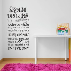 Samolepka na zeď - Pravidla školní družiny (30x60 cm) - PopyDesign