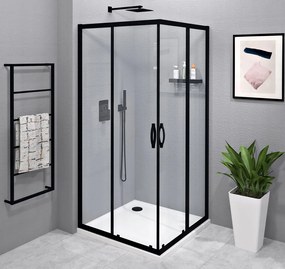 Gelco Gelco, SIGMA SIMPLY BLACK čtvrtkruhová sprchová zástěna 800x800mm, R550, čiré sklo, GS5580B