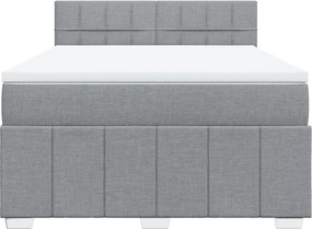 Box spring postel s matrací světle šedá 140 x 190 cm textil 3289363