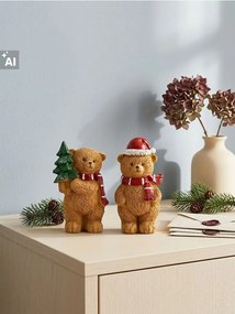 Sinsay - Stojící vánoční dekorace ve tvaru medvídků s vánočním stromkem 2 pack - vícebarevná