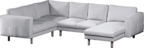 Potah na pohovku IKEA Norsborg rohová, 5-místná se šezlongem barva bílá látka pletený vzor