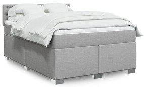 Box spring postel s matrací světle šedá 140 x 190 cm textil 3288197